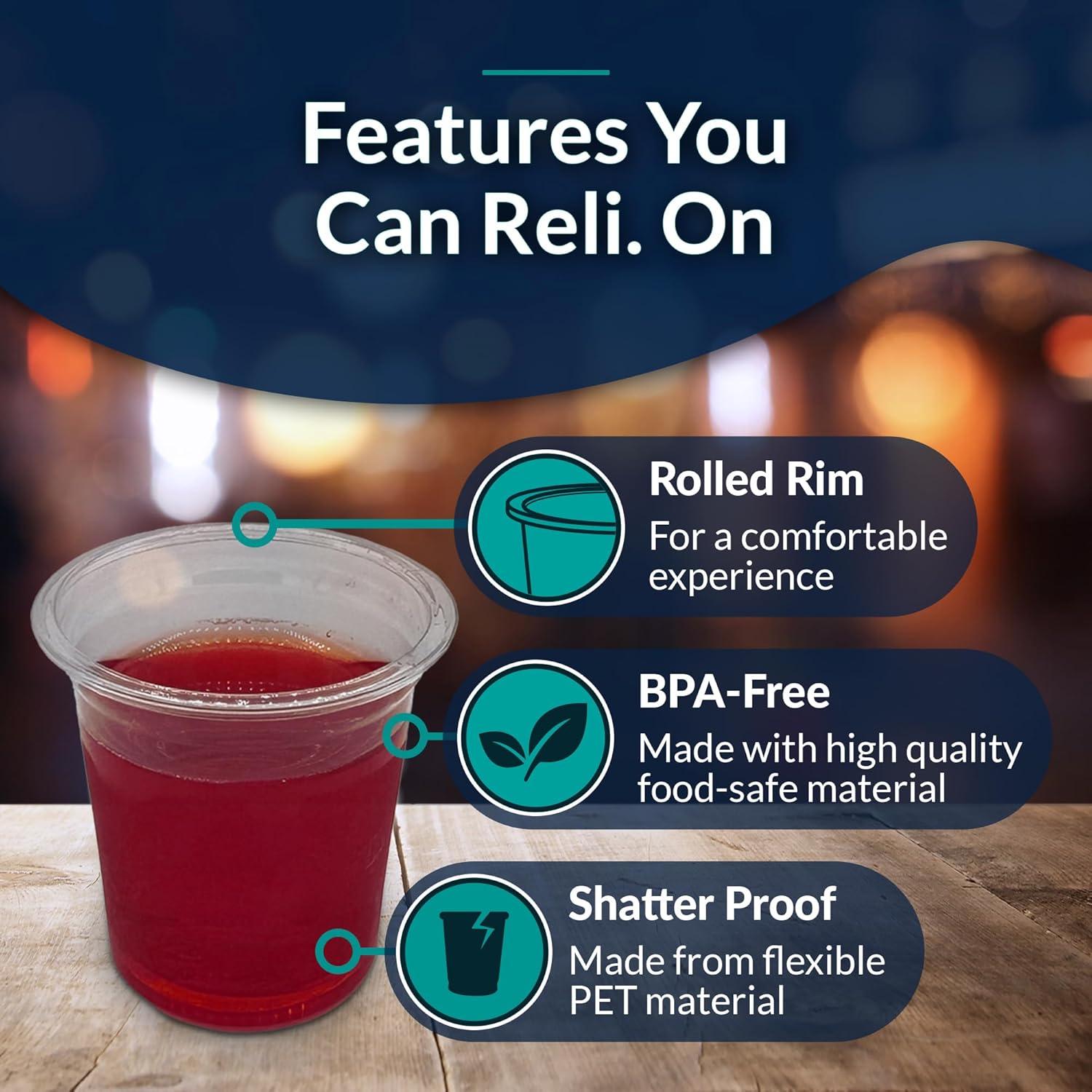 Reli. (220 Count 1 oz Plastic Shot Glasses Disposable | Clear Jello ...